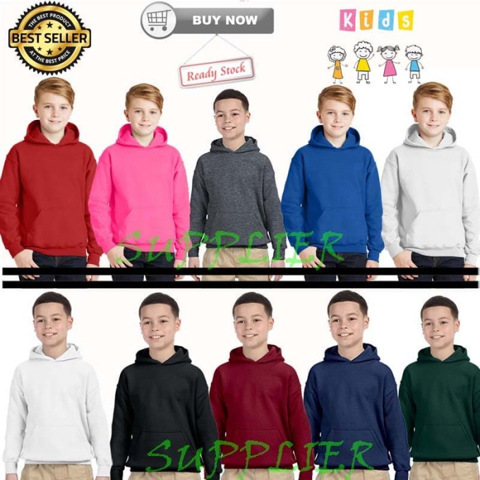Jual rjt04vt Jaket Hoodie Sweater Anak Polos Keren - Merah - Abu Muda ...