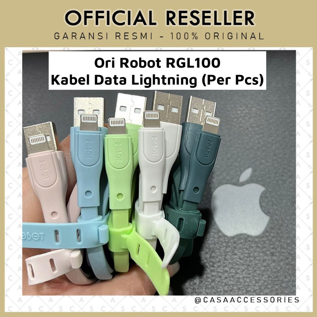 Jual Robot RGL100 Lightning Kabel Data Colorful (Per Pcs) | Shopee ...