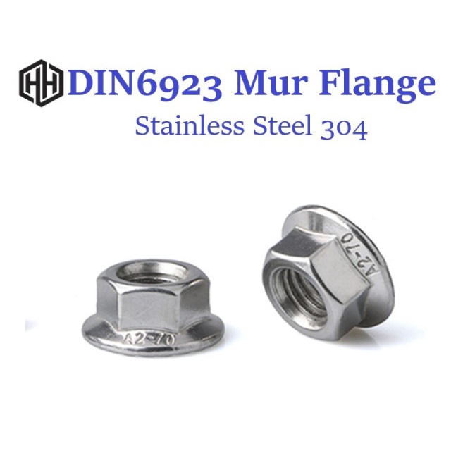 Jual Mur Flange M3 DIN6923 Hex Nut Stainless Steel 304 | Shopee Indonesia