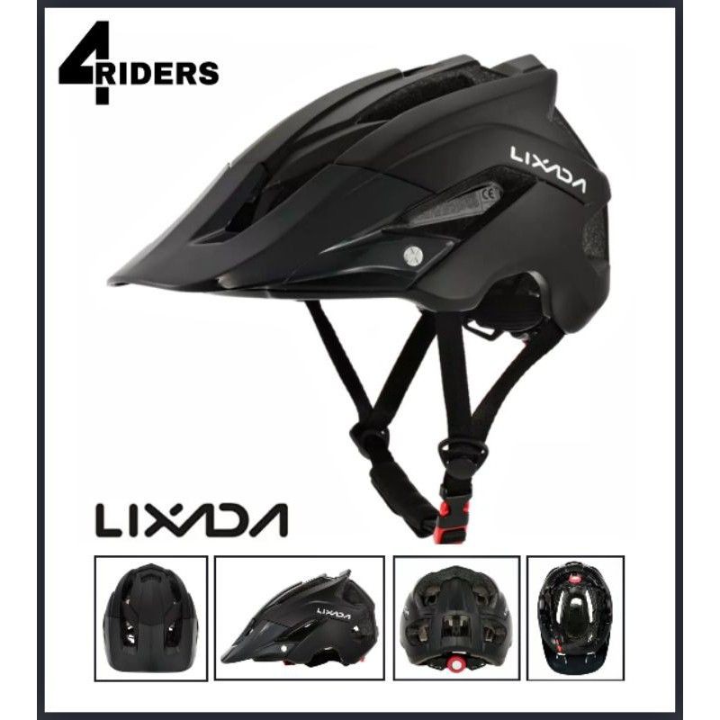 Jual Helm Sepeda MTB Lixada Full Black Enduro All mountain Bike Helmet ...