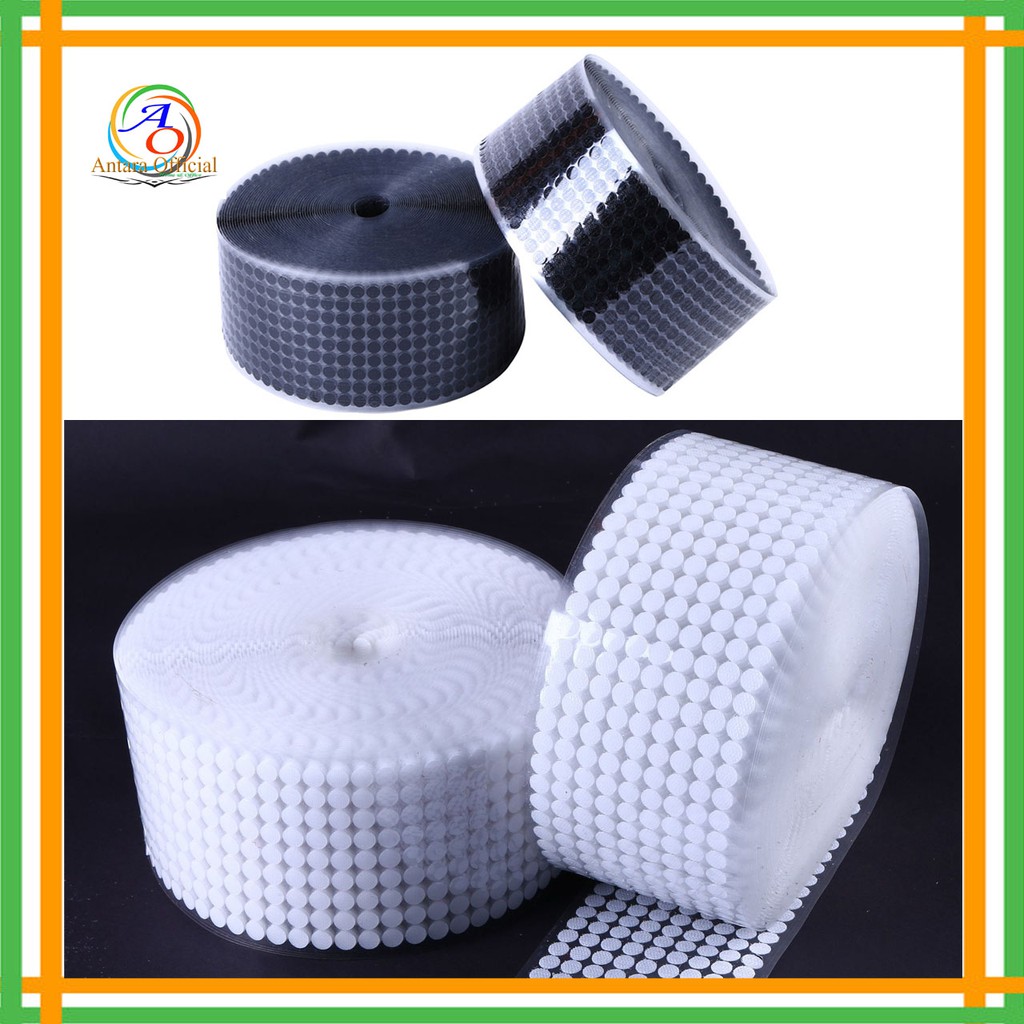 Jual 50 Pasang Velcro Tape Bulat 1cm 1,5cm 2cm 2,5cm Sticker Double ...