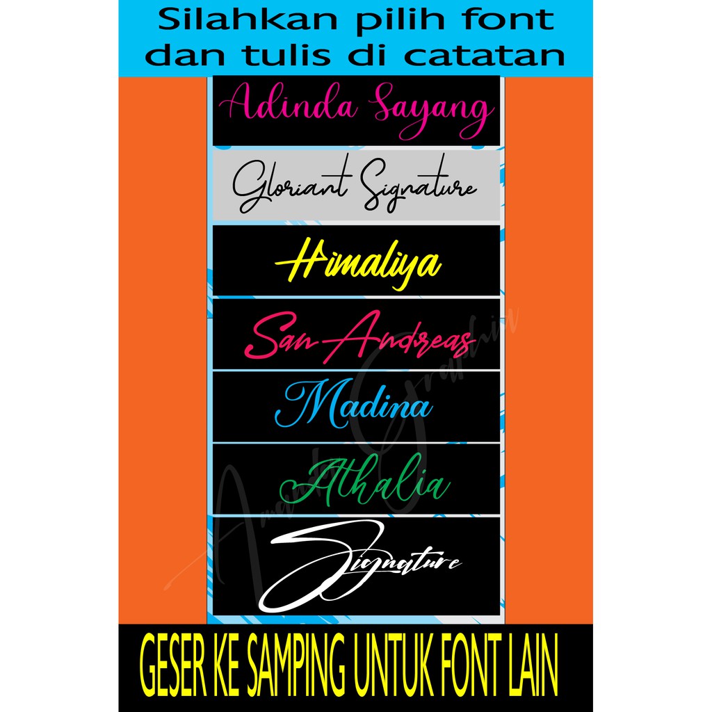 Jual Cutting Sticker Nama Tanda Tangan/Cutting Sticker Frame Sepeda ...