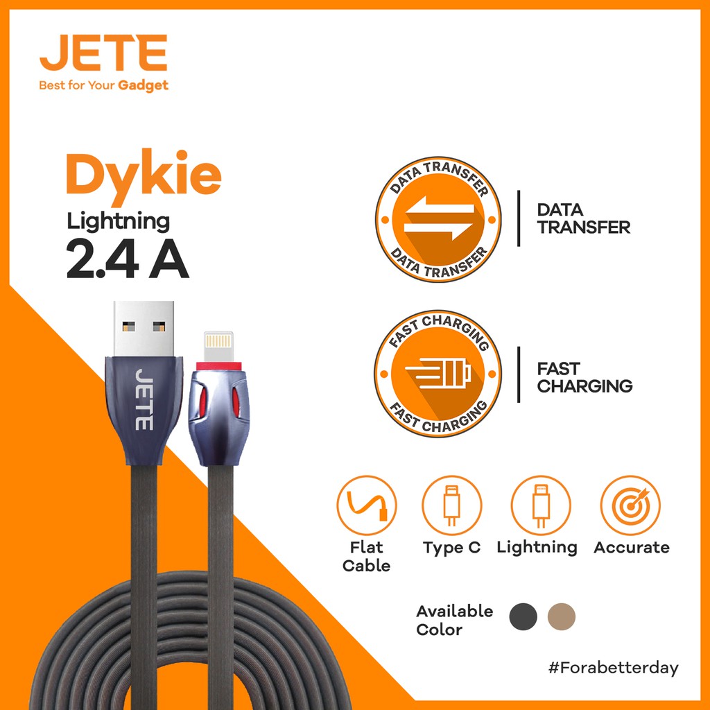 Jual Kabel Data Charger 100cm USB - Dykie Lightning Fast Charging Cable ...