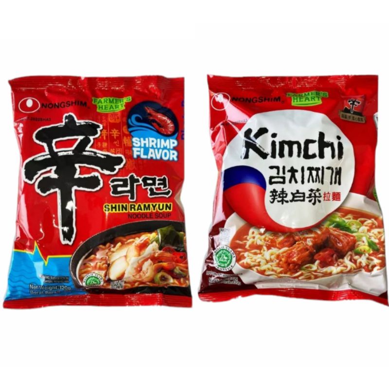 Jual Nongshim Shin Ramyun Shrimp, Nongshim Kimchi 120 gr || Nongshim ...