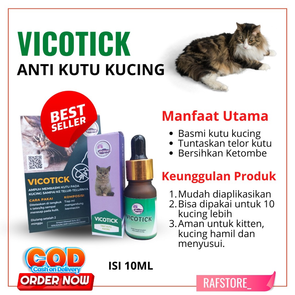 Jual VICOTICK Obat Kutu Kucing Ampuh dan Telur Kutu - obat anti kutu ...