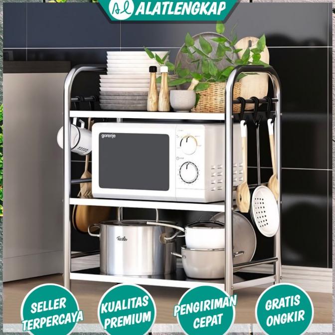 Jual Rak Stainless Steel 3 Susun Rak Dapur Serbaguna Portable Minimalis ...
