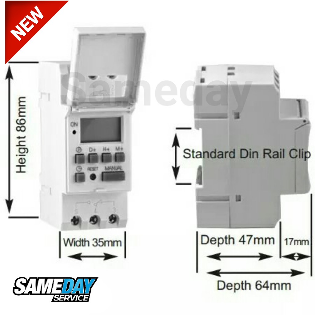Jual Digital Timer Switch 220V Pengatur On Off Otomatis MCB Box Din ...