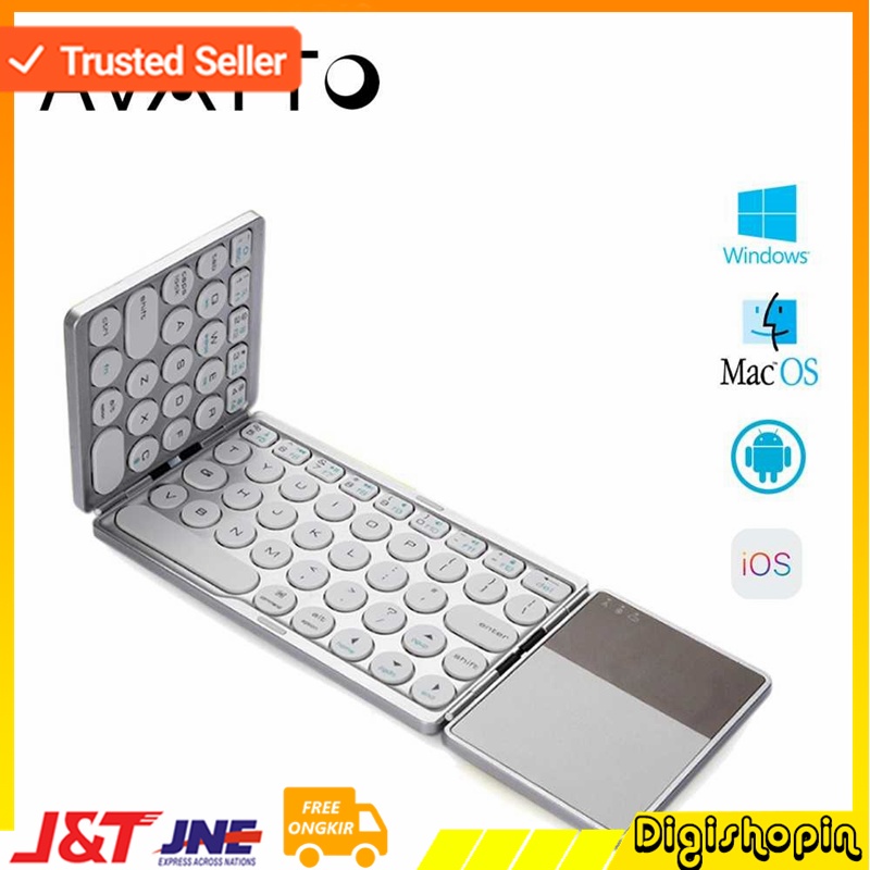 Jual AVATTO Keyboard Lipat Wireless Bluetooth Three Folding Touchpad ...
