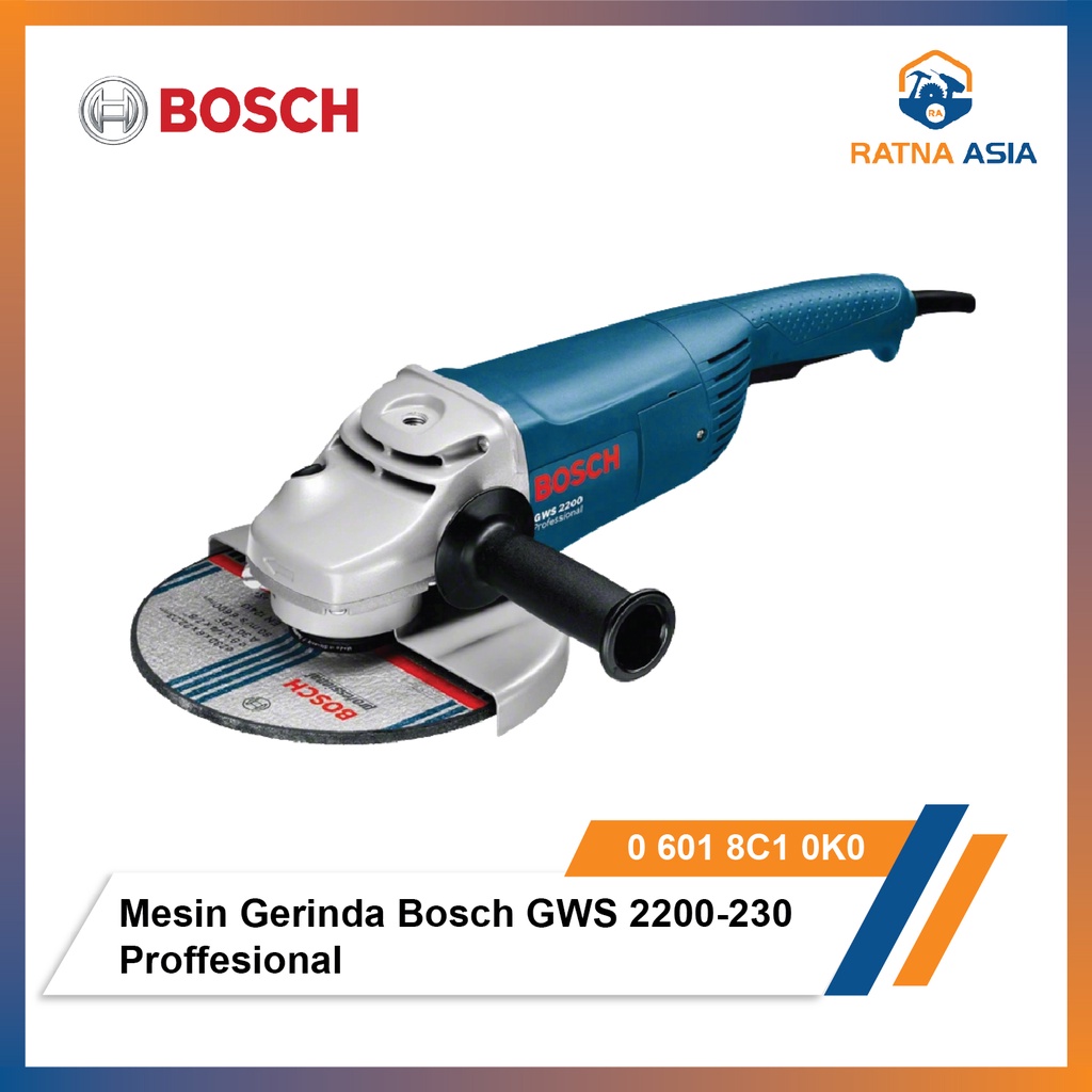 Jual Mesin Gerinda 9" Bosch GWS 2200-230 Profesional Angle Grinder 9 inch | Shopee Indonesia