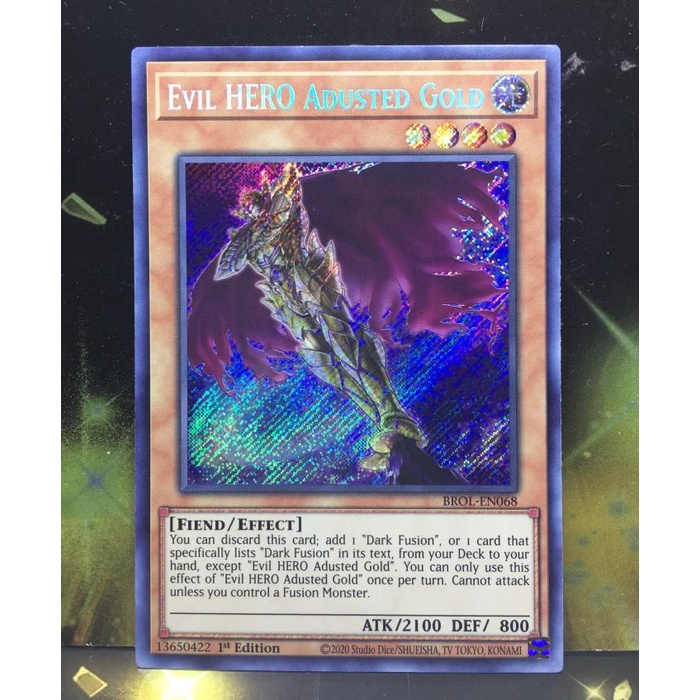 Jual Card Yugioh Evil Hero Adusted Gold - Us Print Brol Secret Rare ...