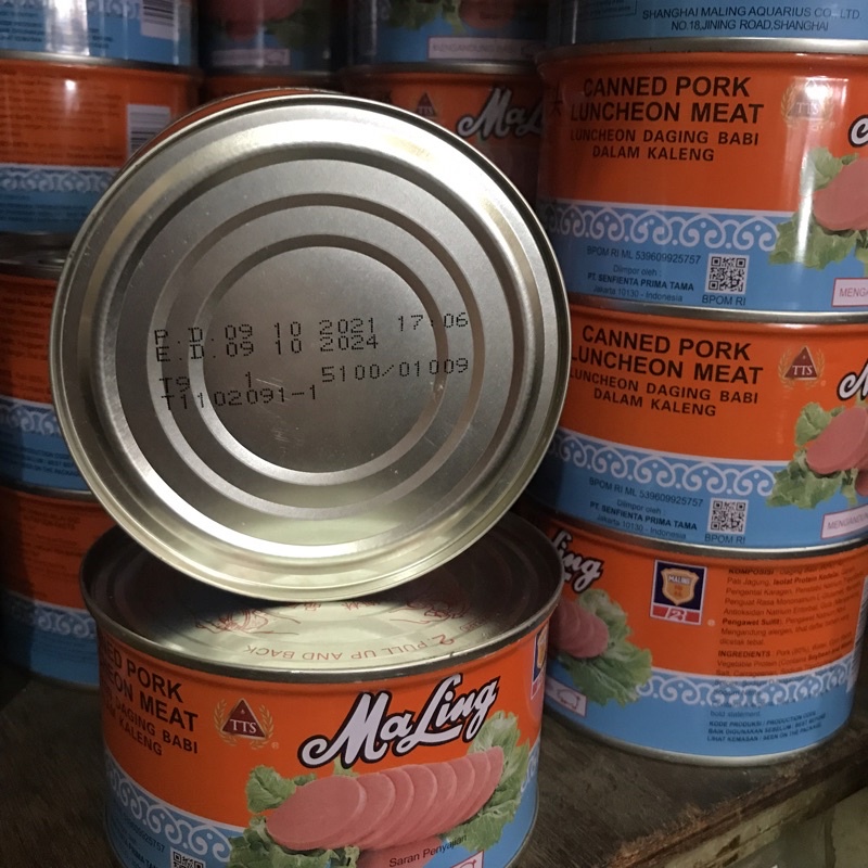 Jual Ham MaLing TTS Pork Luncheon Meat Kaleng Besar 397 gr Free Bubble ...