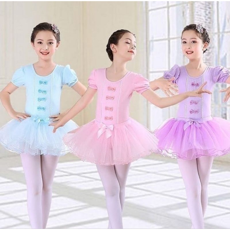 Jual Baju Ballet Balet Kostum Menari Anak Leotard Pita Tutu | Shopee ...
