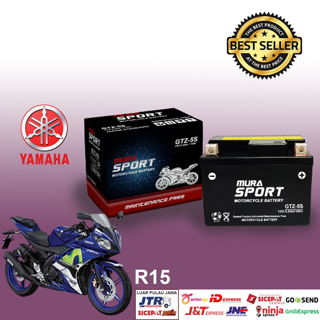 Jual Aki Motor Kering murah GTZ5S 12V 3,5Ah YAMAHA R15 BERKUALITAS MURA ...