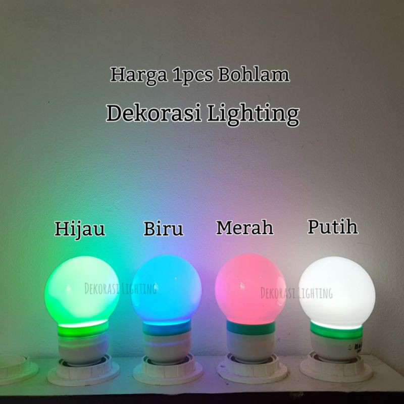 Jual Lampu bohlam lampu tidur hias led susu 1 warna colour dekor ...