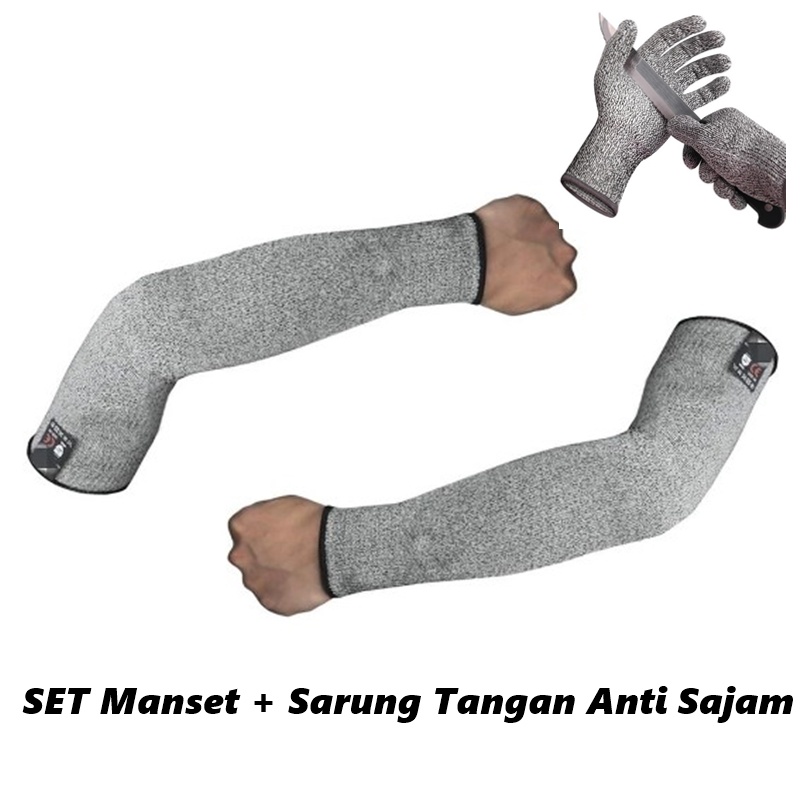 Jual Sarung Tangan Anti Pisau Arm Cut Resistant 2PCS / Manset Anti ...