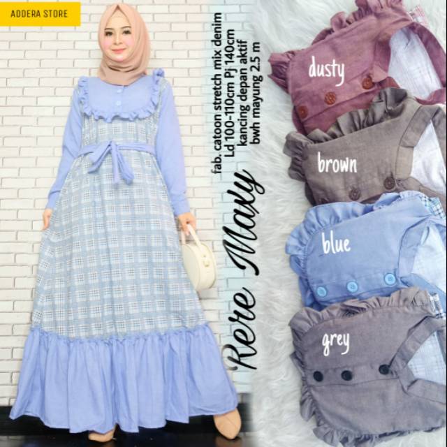Jual Rere maxy kekinian model terkini fashion hijab kekinian | Shopee ...