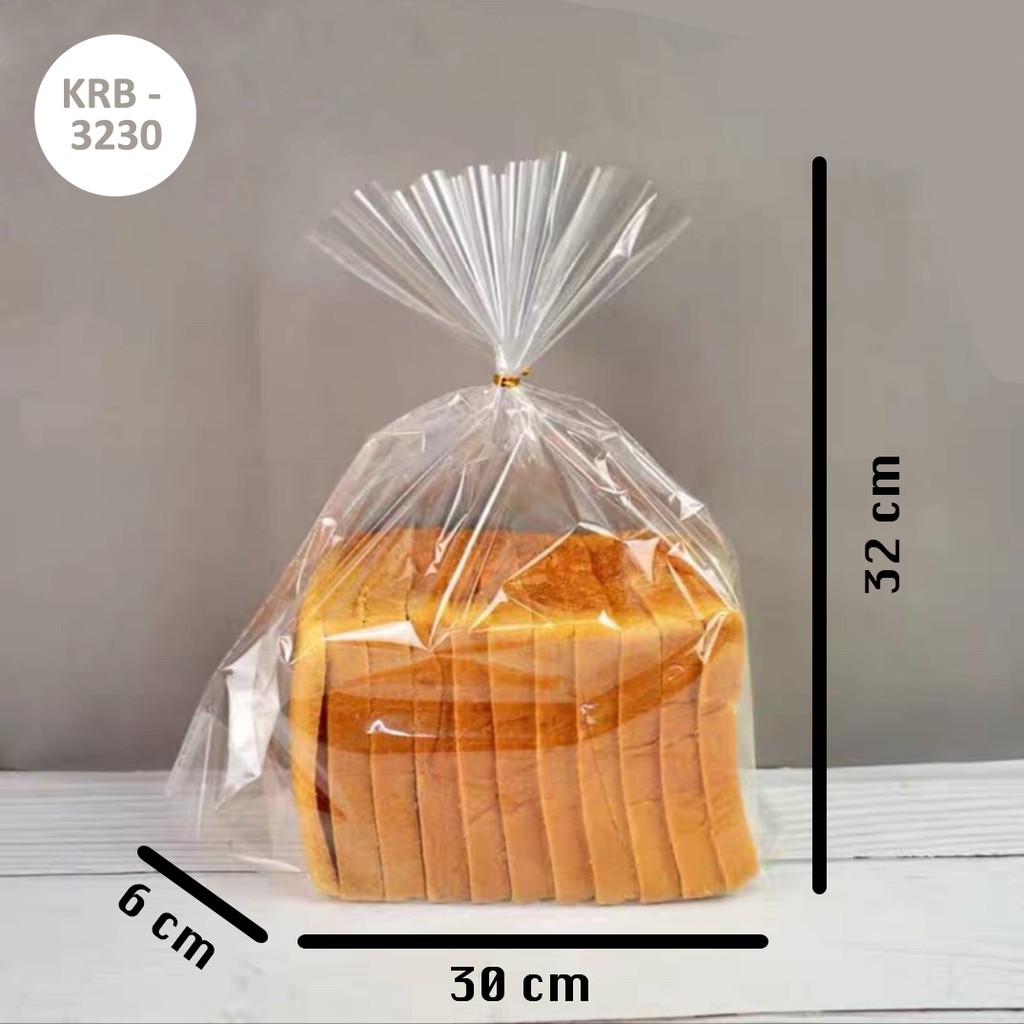 Jual Plastik packaging roti tawar KRB-3230 / plastik bening (-+100pc ...