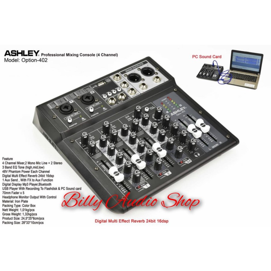 Jual MIXER ASHLEY OPTION 402 / MIXER AUDIO ASHLEY 402 4 CHANNEL,USB DAN BLUETOOTH | Shopee Indonesia