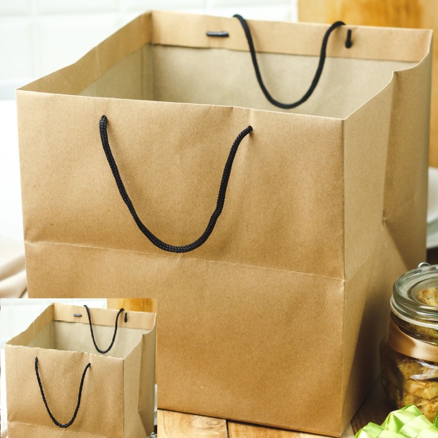 Jual 5pcs(PB6)Paper bag tas belanja kantong kertas shopping bag kraft ...