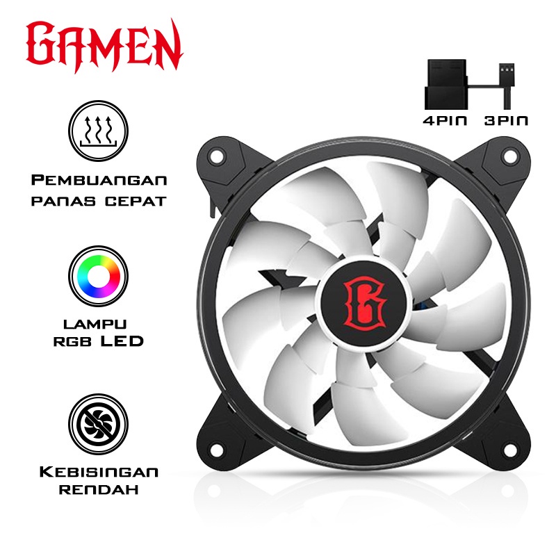 Jual GAMEN GCF300 FAN CASING PC RGB | Shopee Indonesia