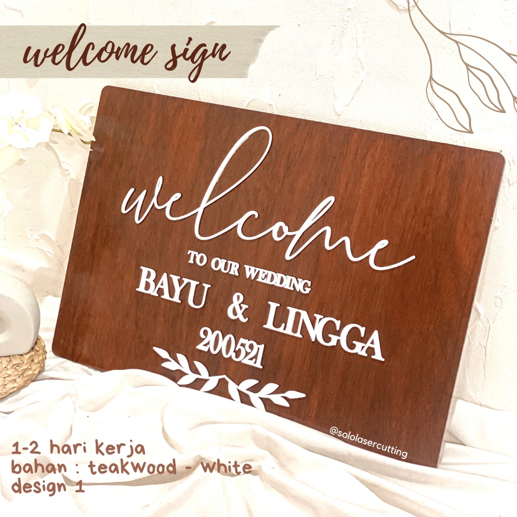 Jual Welcome Sign 60 X 40 / Dekorasi Lamaran / Wooden Sign / Wedding ...