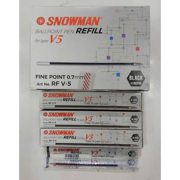 Jual (12bh)Isi Pen/Balpoint/Pulpen Snowman V5 (cetekan)/R149 | Shopee ...