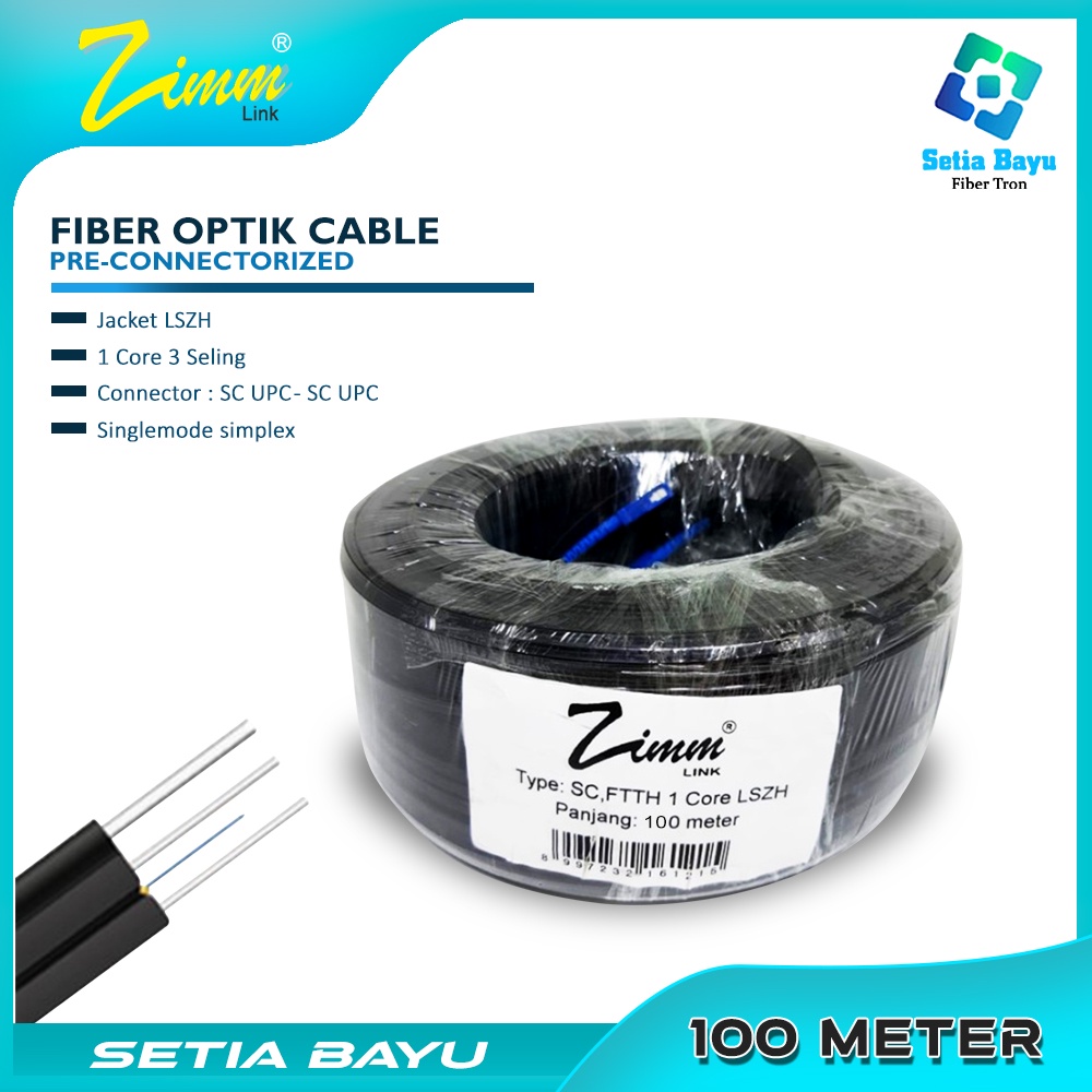 Jual Drop core precon 1 core 100 meter kabel fiber optik fiber optic ftth catv preconnectorized ...
