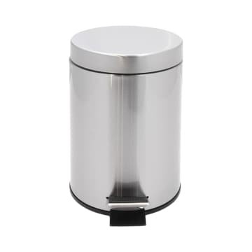 Jual Tempat tong Sampah injak Pedal Round stainless steel 5 liter bn17 | Shopee Indonesia