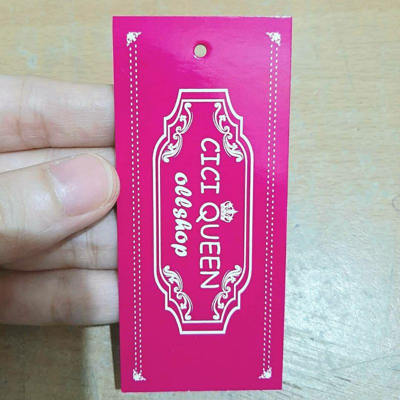Jual 100lbr cetak hang tag baju / label baju pakaian | Shopee Indonesia