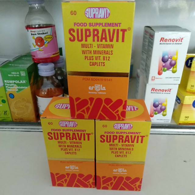 Jual Multivitamin supravit botol isi 60 tab/memelihara daya tahan tubuh ...