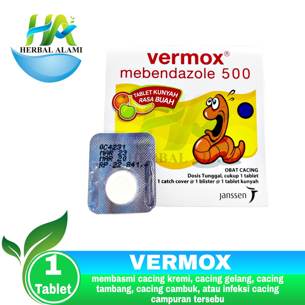 Jual Vermox Mebendazole 500 - Obat Cacing | Shopee Indonesia