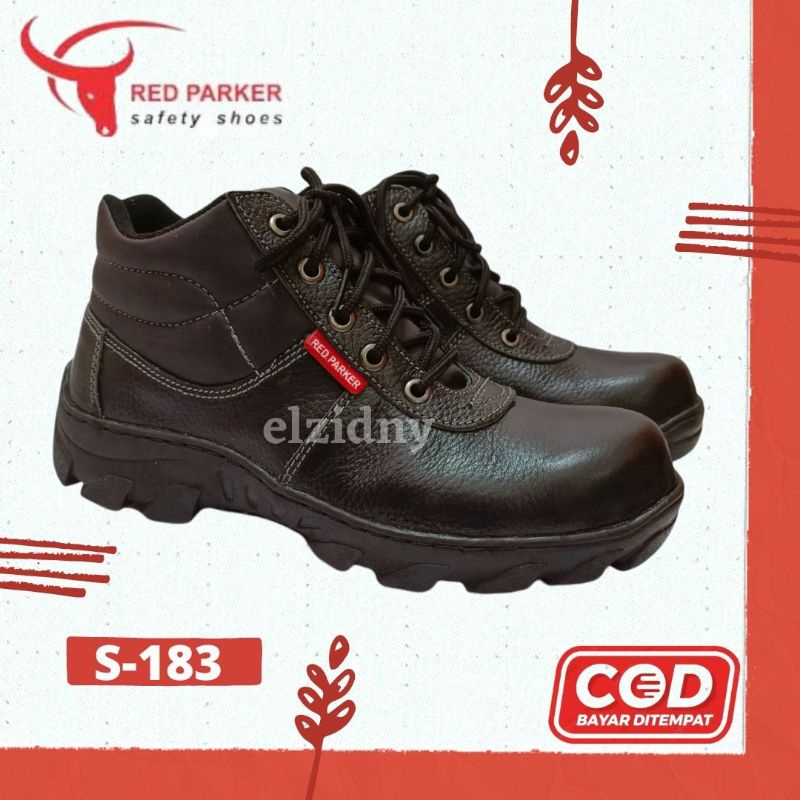 Jual Sepatu safety RED PARKER S183 sepatu kerja safety shoes ada besi ...