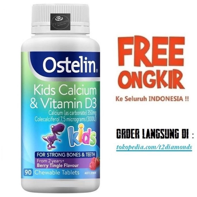 Jual Ostelin Kids Calcium Vitamin D3 90 Chewable Tablet Kalsium Vit D ...