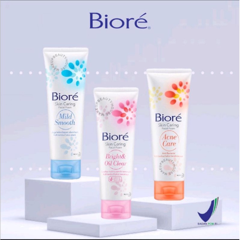 Jual BPOM BIORE Facial Foam Mild Smooth,Bright&Oil Clear,Acne Care 100G ...