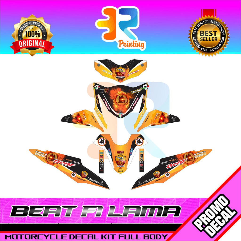 Jual STIKER DECAL STRIPING MOTOR BEAT FI LAMA SAMBA ORANGE AS ROMANISTI ...