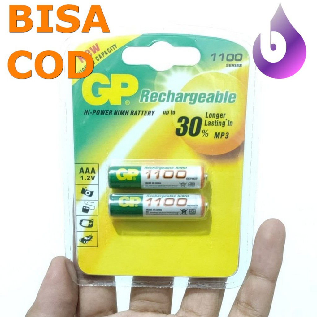 Jual ASLI batu Battery A3 AAA GP 1100 isi ulang Rechargeable Ori ...