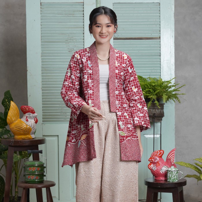 Jual NONA RARA - Brahma outer mudik T1473, Baju Batik Kasual Modern ...