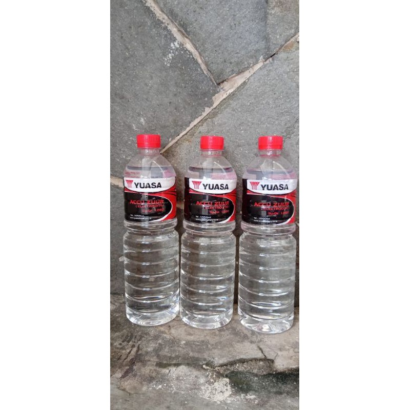 Jual Air Accu Zuur YUASA 1 liter original (merah) | Shopee Indonesia