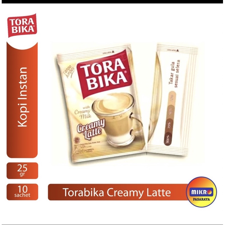 Jual kopi torabika creamy latte gula terpisah renceng renteng isi 10 ...
