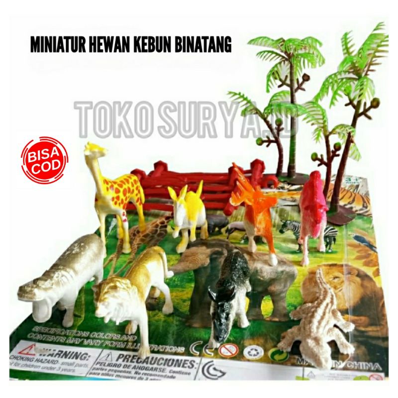 Jual mainan anak hewan miniatur kebun binatang mainan hewan zoo ...