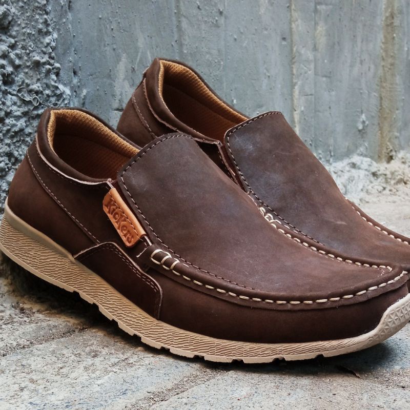 Jual sepatu kulit pria casual slip on RM01 original kulit | Shopee ...