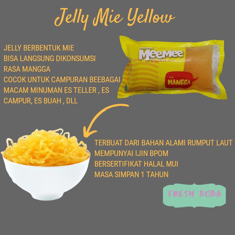 Jual Minuman jelly topping mie kosena meemee kuning rasa mangga ...