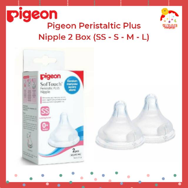 Jual Pigeon Peristaltic Plus Nipple 2 Box (SS - S - M - L) | Shopee Indonesia