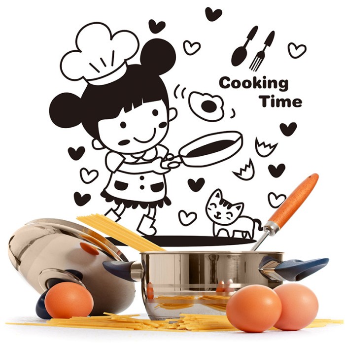 Jual Wall Sticker / Stiker Dinding / Kaca (Koki Kecil di Dapur, Cooking ...