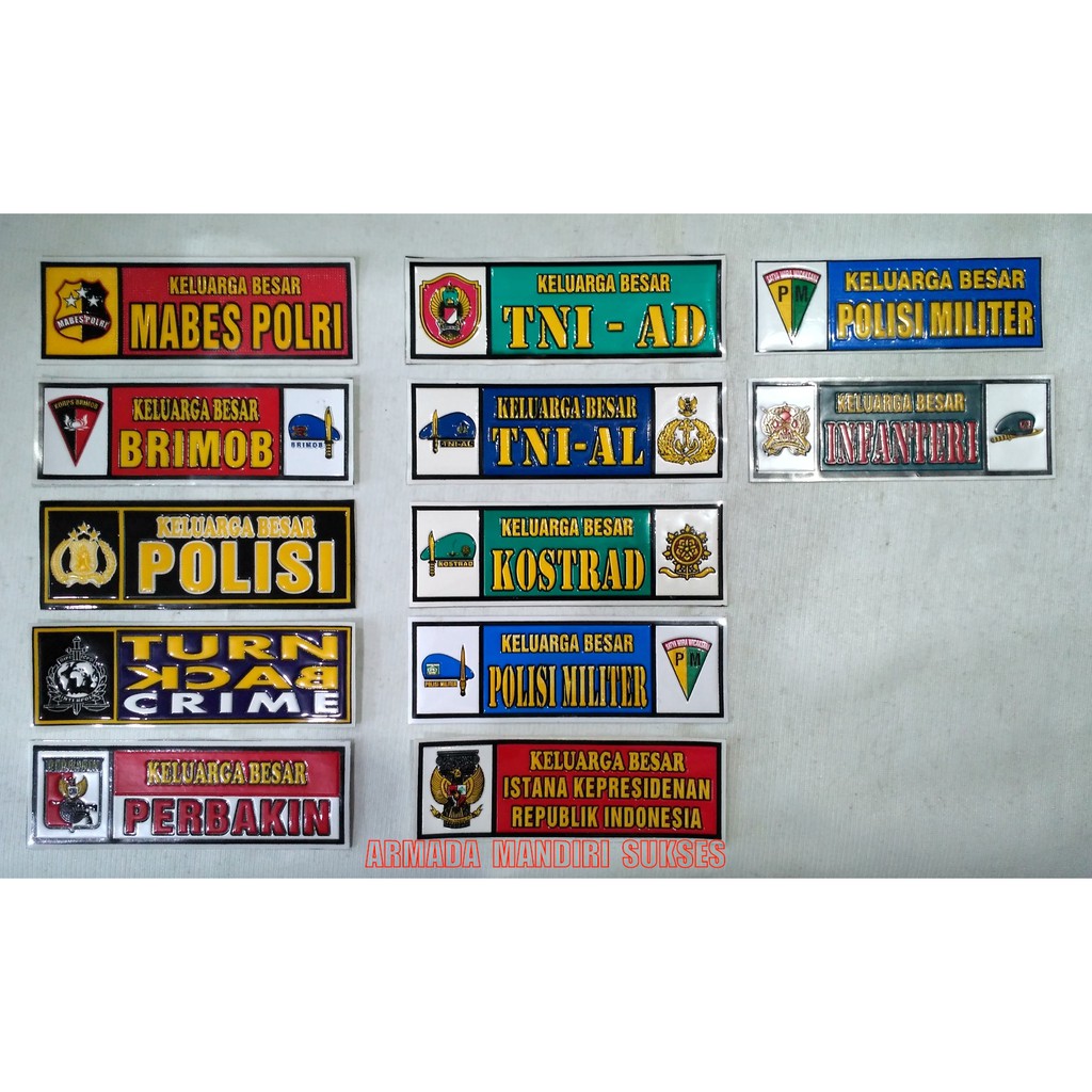 Jual Sticker Embos Panjang Logo Kesatuan - Stiker Panjang Logo Kesatuan ...