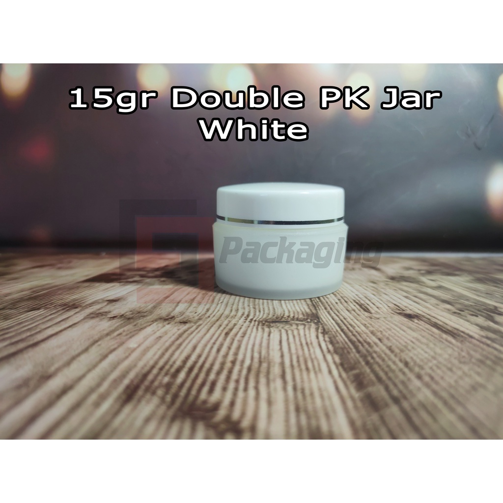 Jual 15gr pot cream double pk jar white/ putih 15 gr | Shopee Indonesia