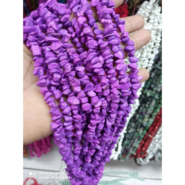 Jual MANIK BATU KRIKIL PECAH WARNA CELUP PANJANG -+70cm | Shopee Indonesia