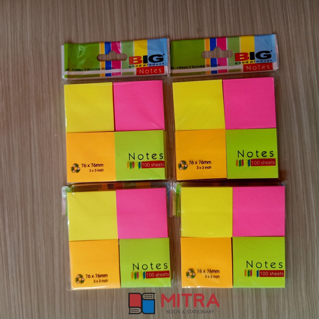 Jual Stick Note / Post it BIG 76x76mm 4 Potong | Shopee Indonesia