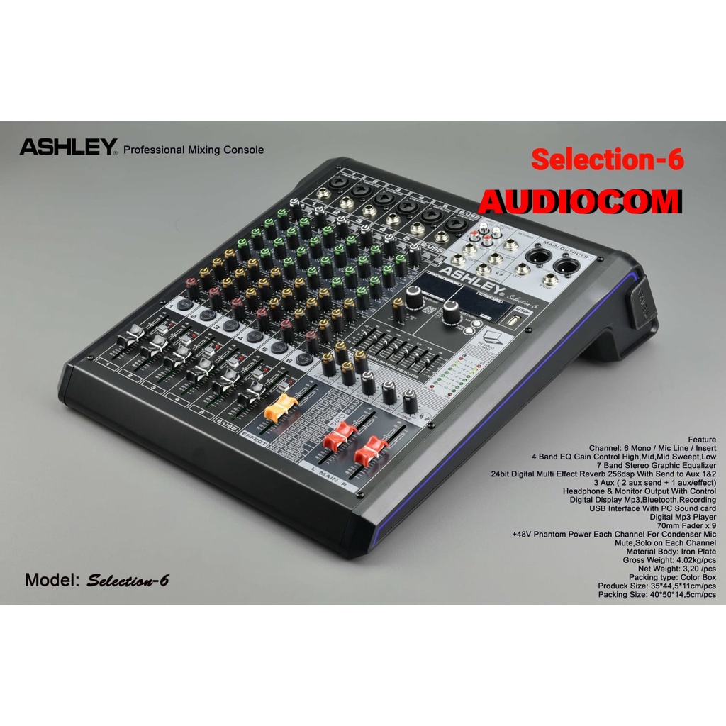 Jual Mixer Ashley Selection 6 Original 6 Channel Bluetooth - USB original | Shopee Indonesia