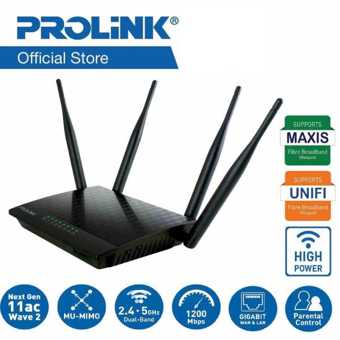 Jual Prolink Router Prc3801 Wireless Ac1200 Mu-Mimo Dual Band Gigabit ...